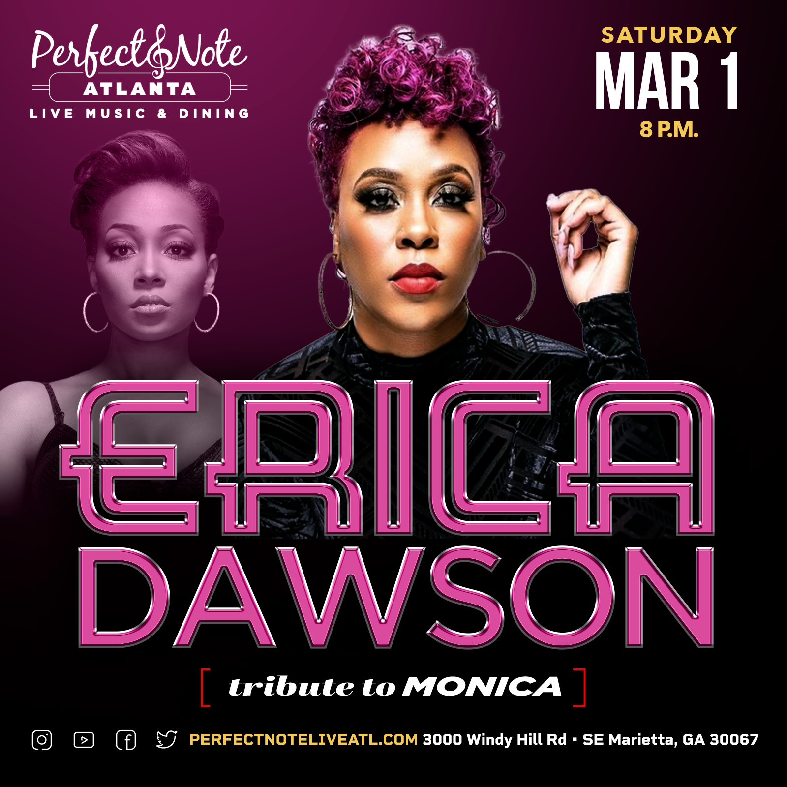 Tribute To Monica Featuring Erica Dawson | 03/01/2025 8:00 PM ...